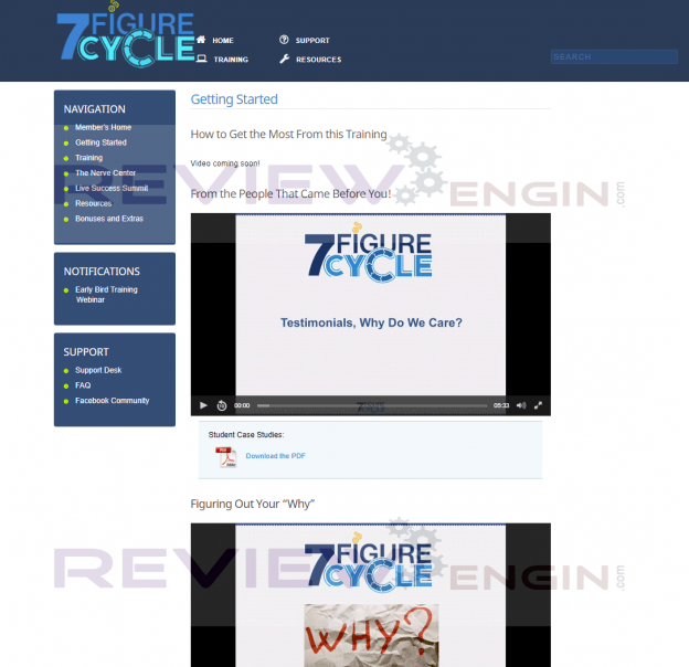 7 Figure Cycle Review & Members Area "DEMO" - REVIEWENGIN
